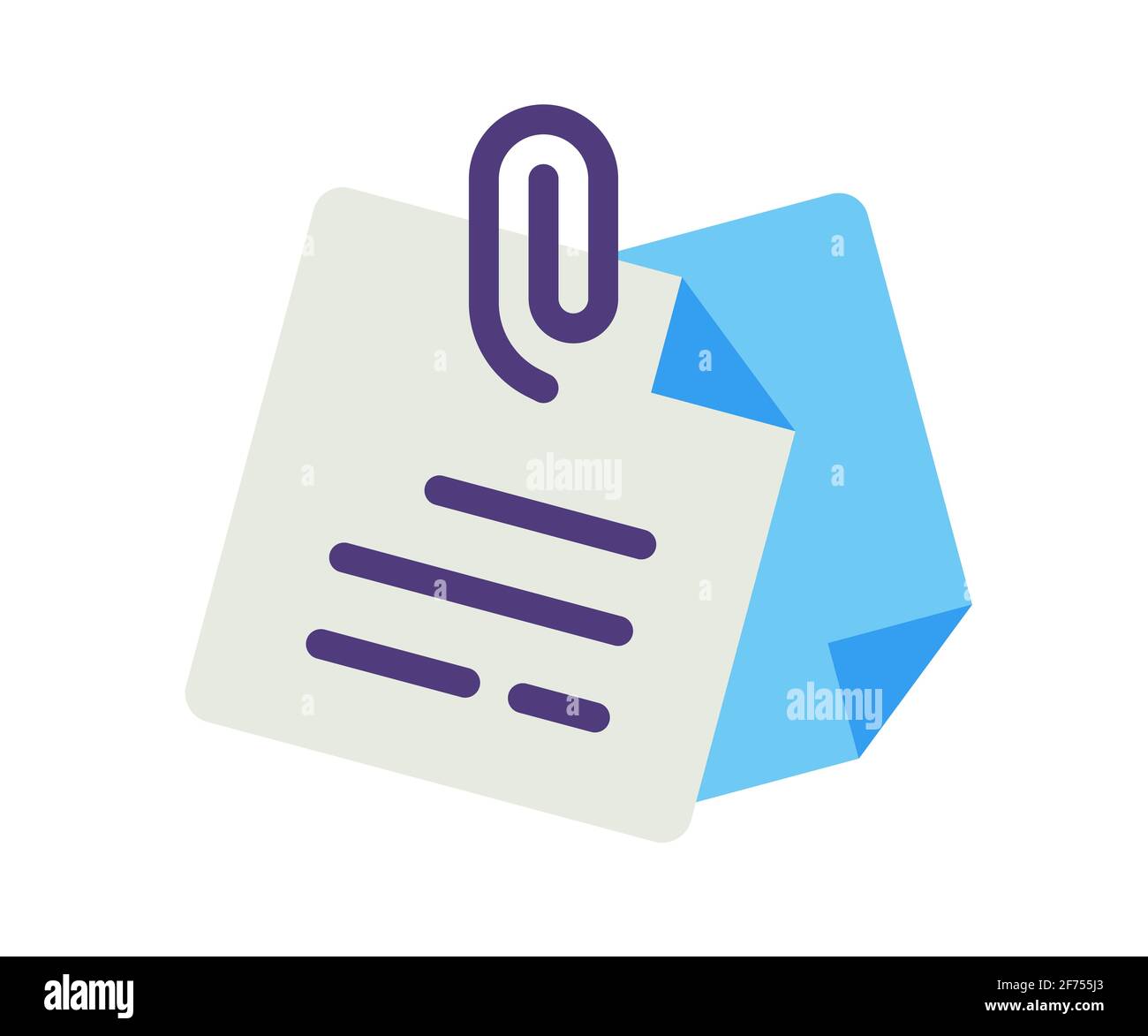 paper clip note single isolated icon with flat style vector ...