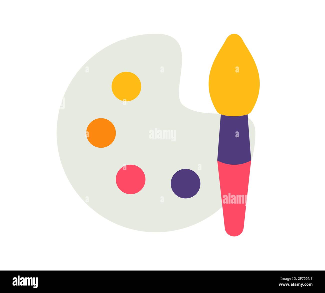 art drawing painting single isolated icon with flat style vector ...