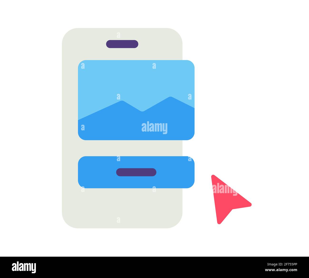 mobile design app single isolated icon with flat style vector ...