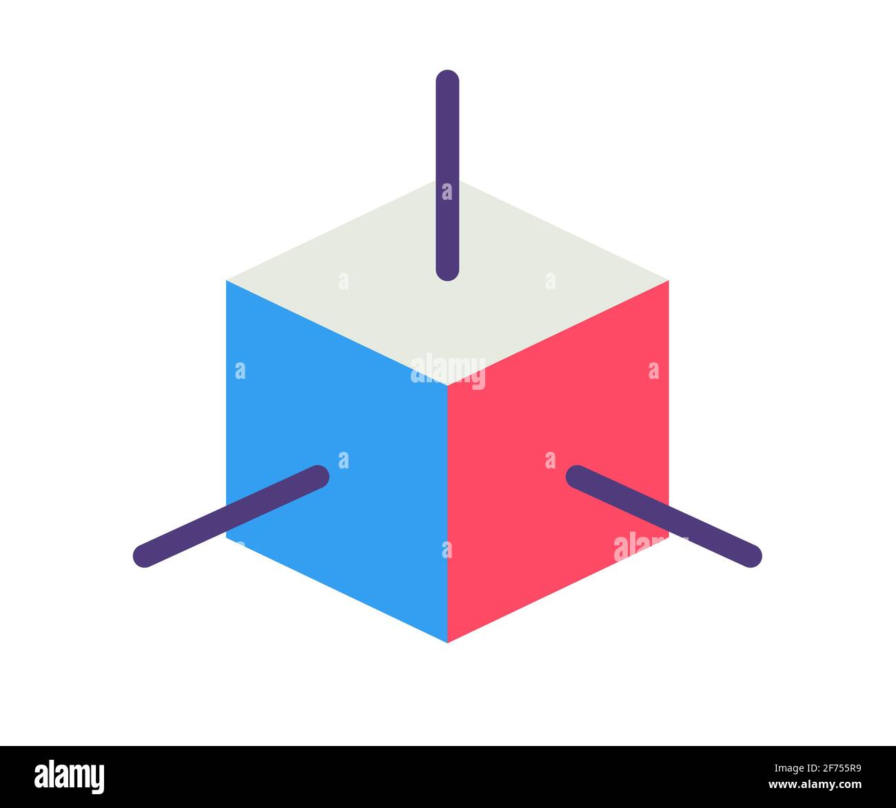 3D modeling dimension single isolated icon with flat style vector ...