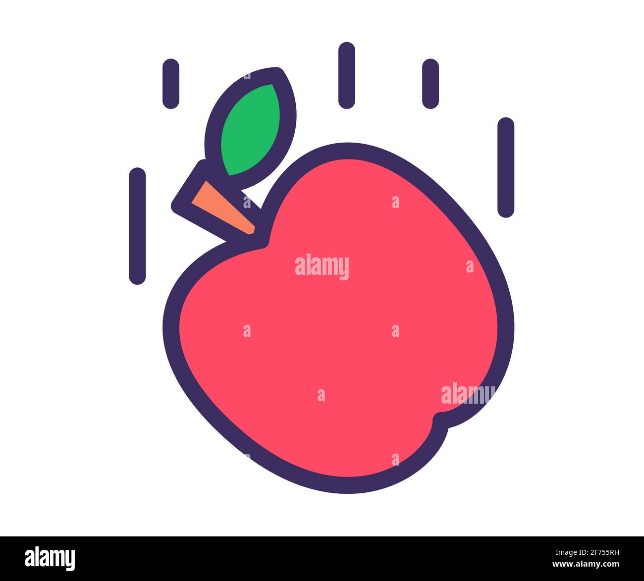 apple fall single isolated icon with filled outline line style vector ...