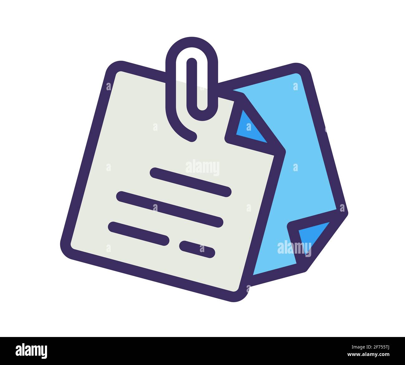 paper clip note single isolated icon with filled outline line style ...