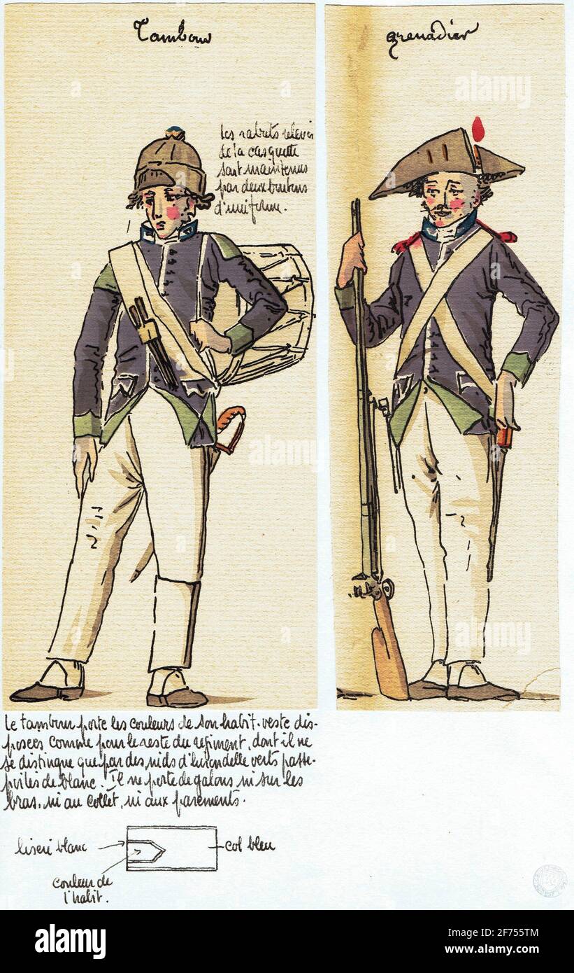 tambour et grenadier de la 88e demi-brigade en Egypte Stock Photo - Alamy