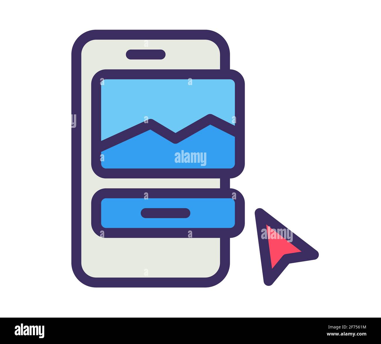 mobile design app single isolated icon with filled outline line style ...