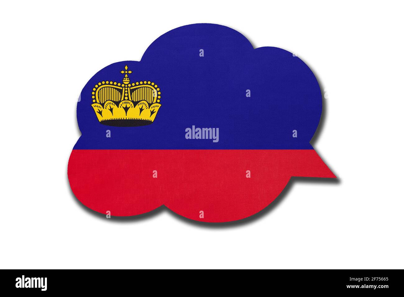 3d speech bubble with liechtensteiner national flag isolated on white ...