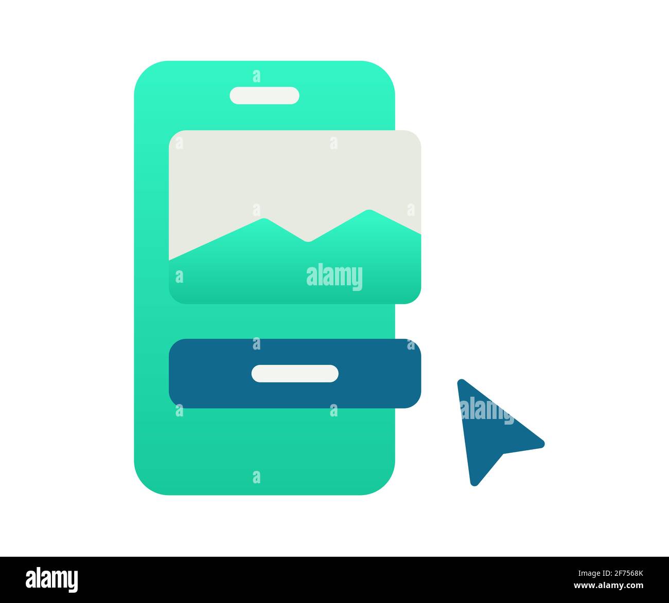 mobile design app single isolated icon with gradient style vector ...