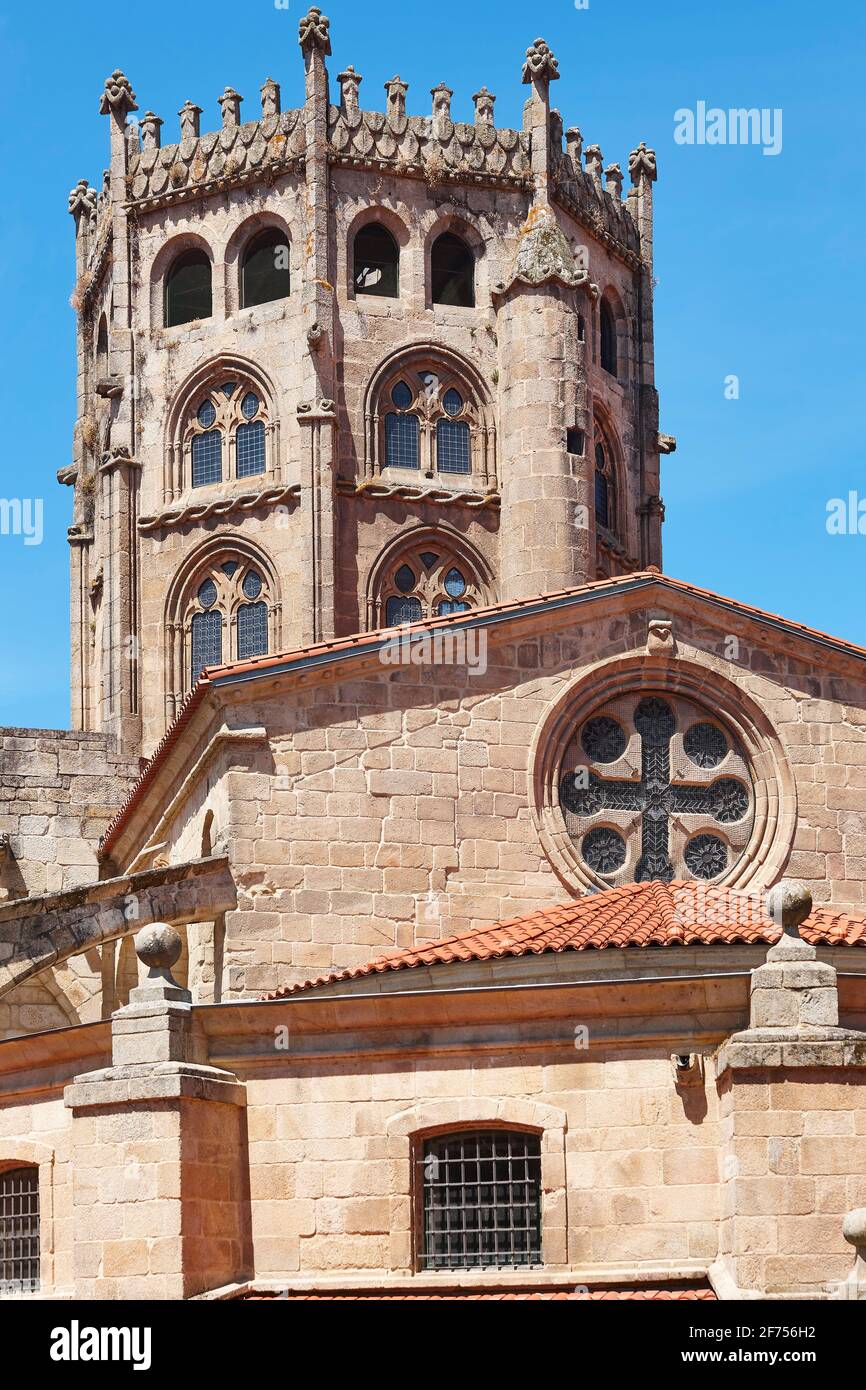 Ourense cathedral tower. Historic landmark heritage in Galicia, Spain ...