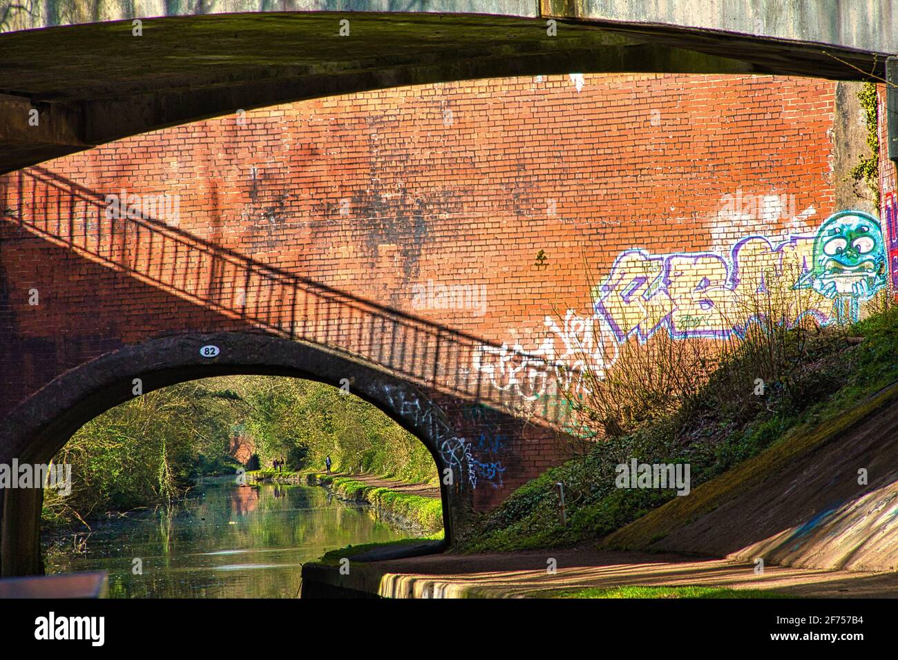 bridge shadow on another bridge Stock Photo - Alamy
