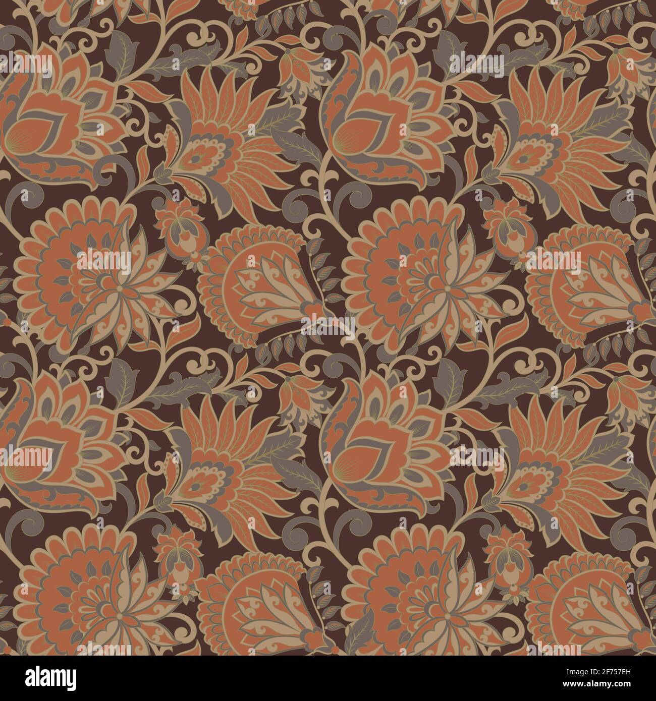 Vector Damask style seamless floral pattern Stock Vector Image & Art ...