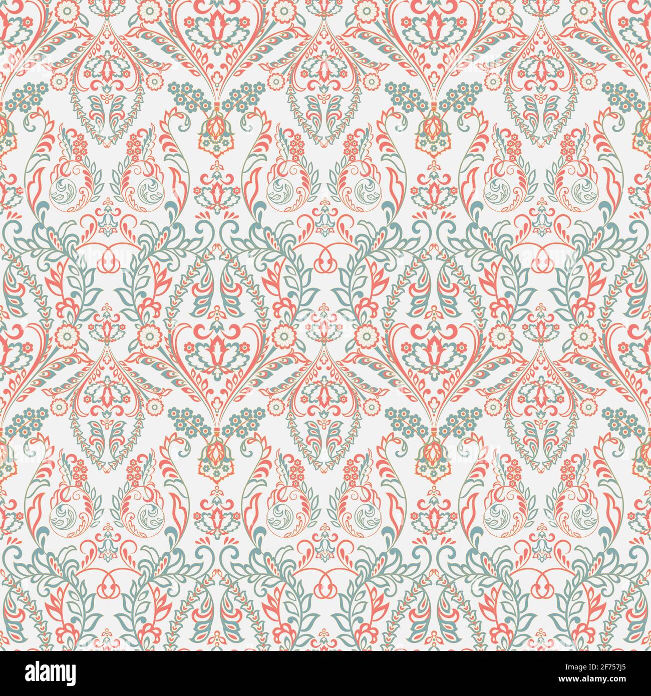 Vector Baroque floral pattern. Seamless classic floral ornament Stock ...