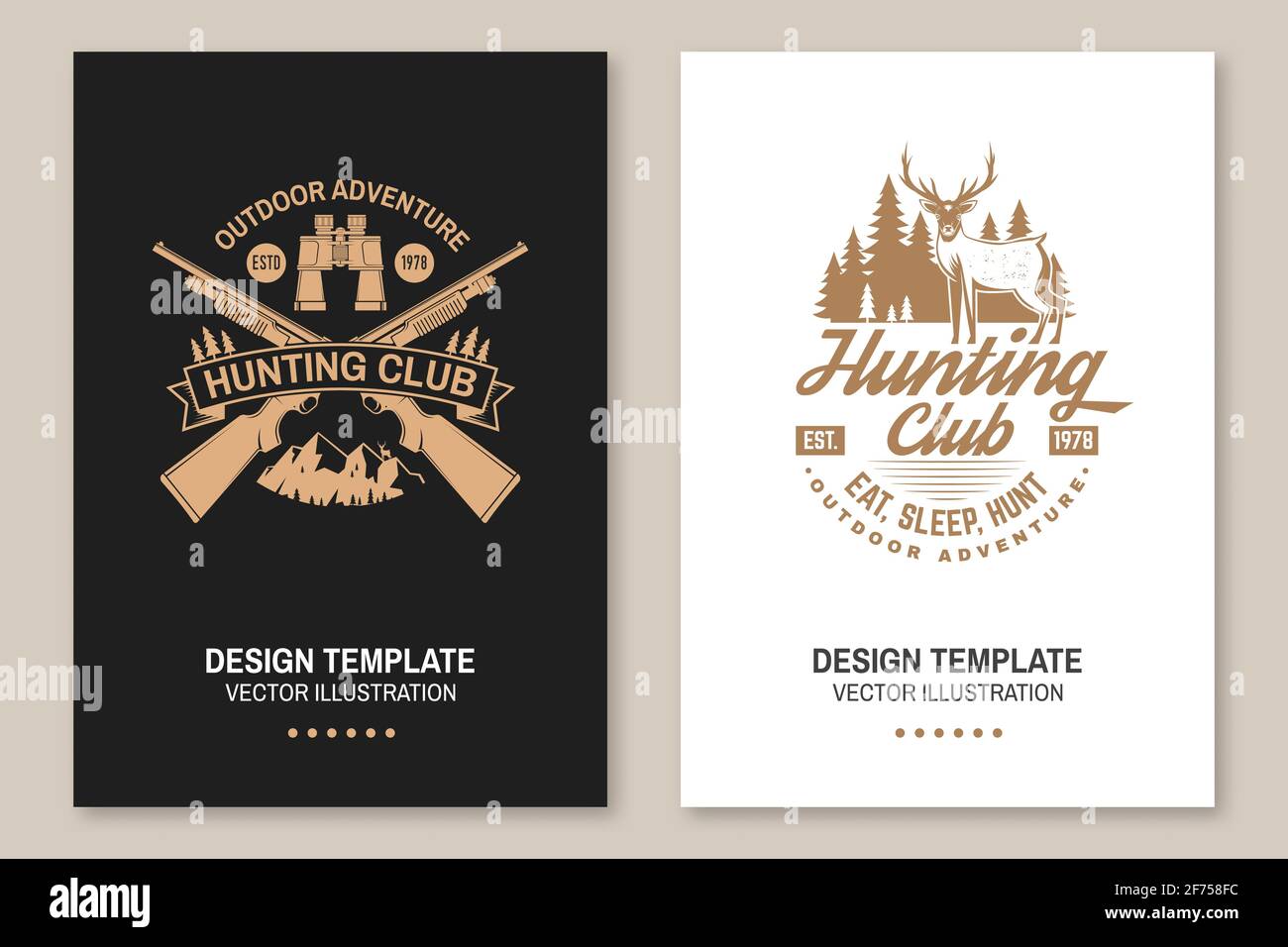 Hunting club. Vector. Eat, sleep, hunt. Vector illustration Flyer ...