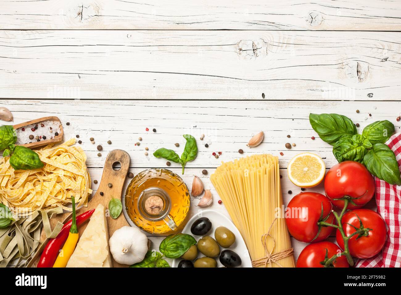 Italian cuisine concept. Food ingredients for cooking Stock Photo - Alamy
