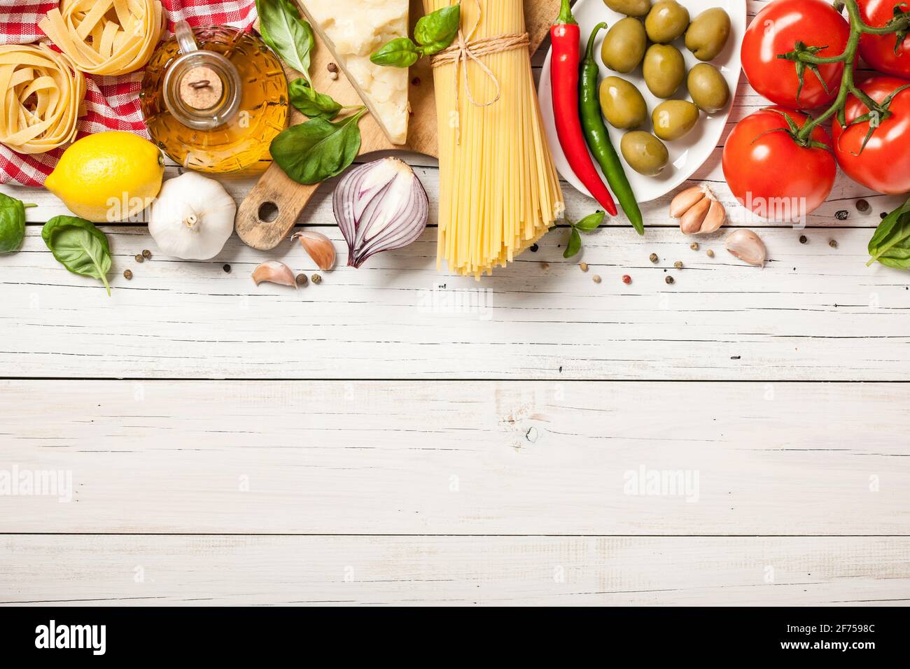 Italian cuisine concept. Food ingredients for cooking Stock Photo - Alamy