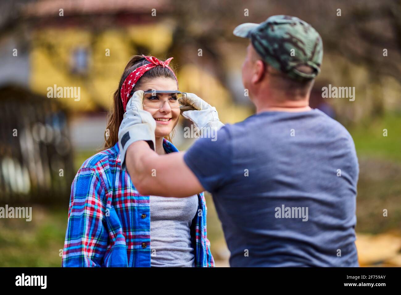 Woman protects husband hi-res stock photography and images - Alamy