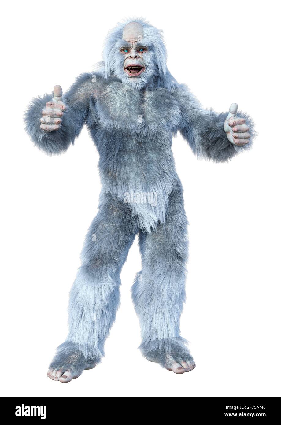 3D rendering of a fantasy creature yeti isolated on white background ...