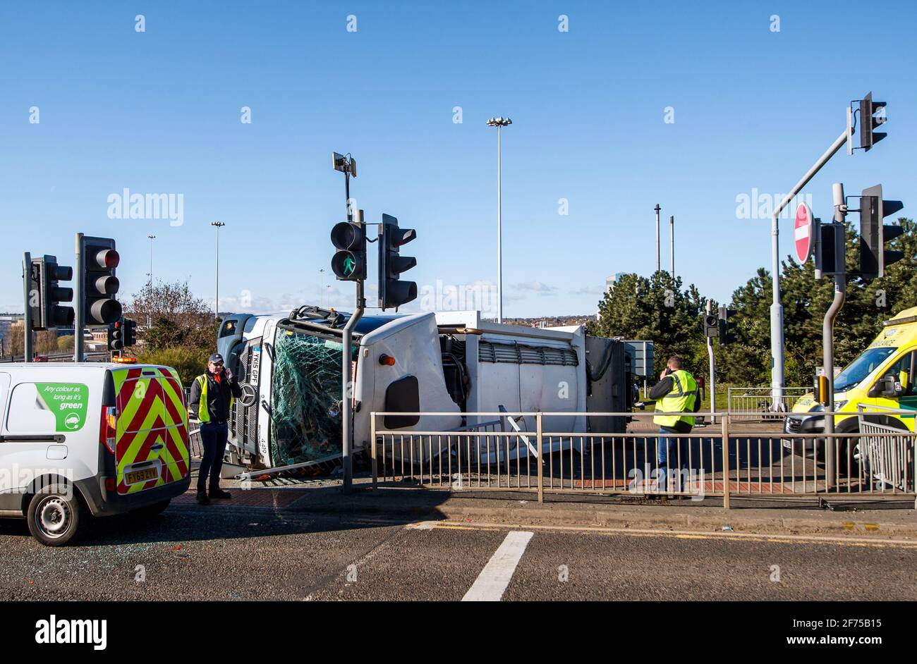 Rescue services on the scene at the junction of the A61 and A63 in ...