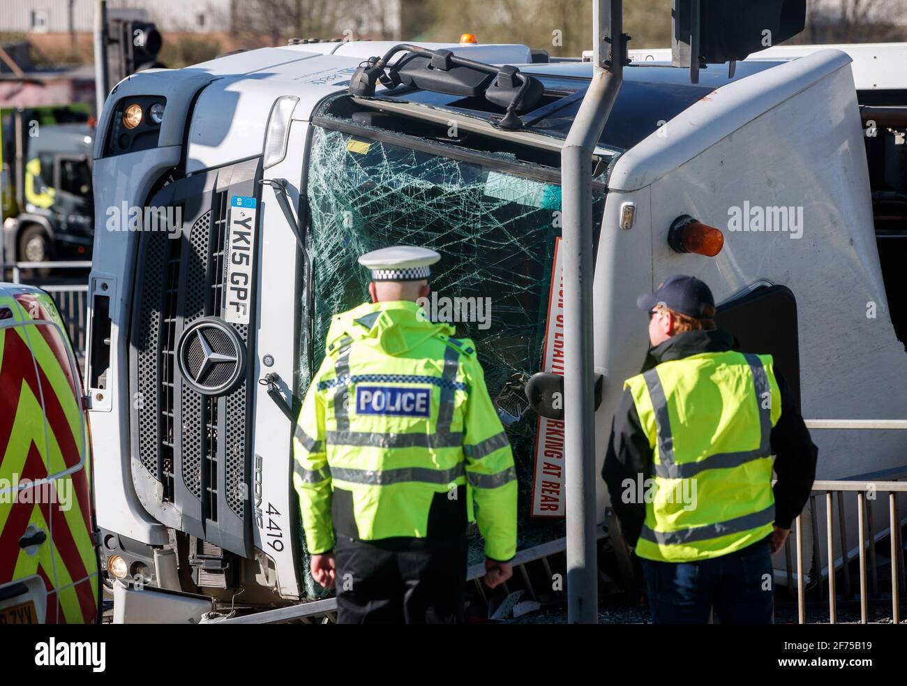 Police and rescue services on the scene at the junction of the A61 and ...