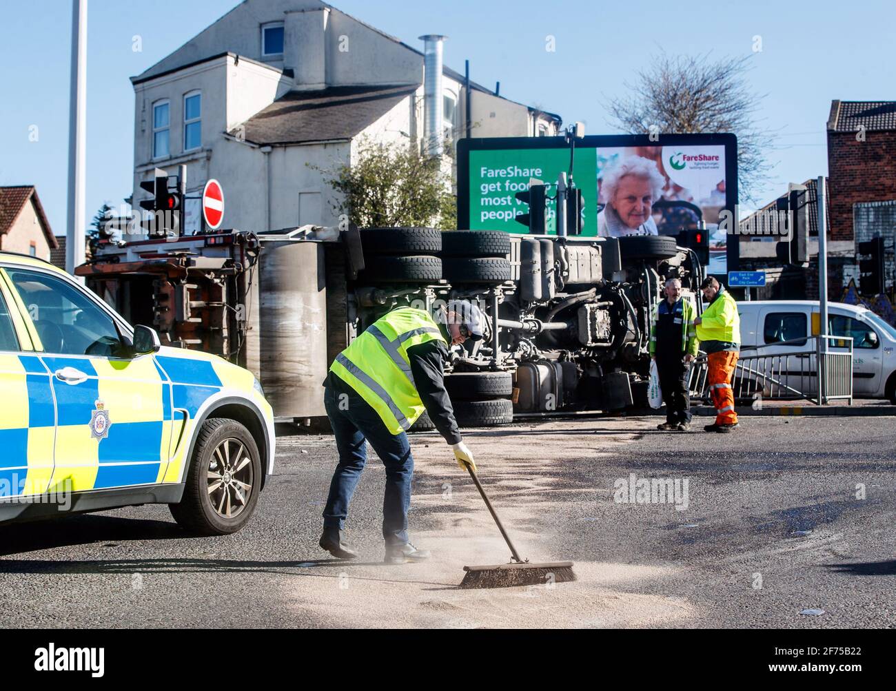 Rescue services on the scene at the junction of the A61 and A63 in ...