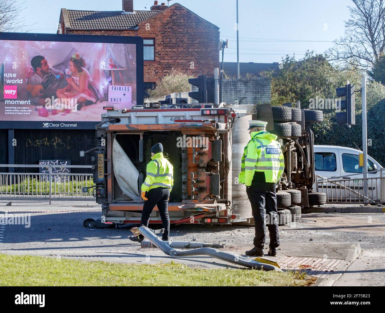 Police and rescue services on the scene at the junction of the A61 and ...