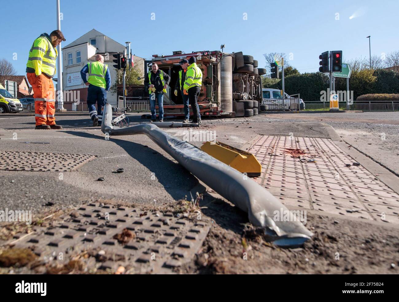 Rescue services on the scene at the junction of the A61 and A63 in ...