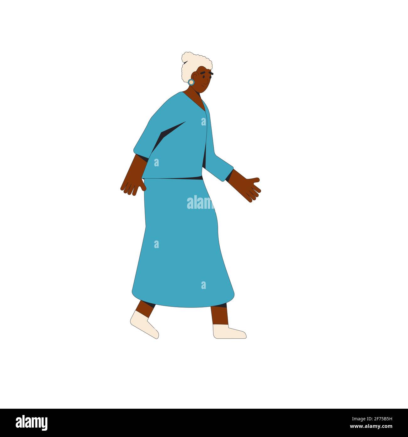 Walking mature african american Stock Vector Images - Alamy