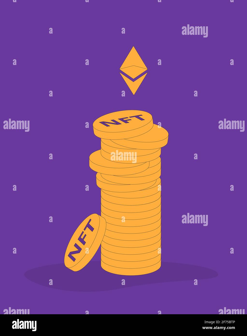 NFT. Non Fungible Token. Vector color illustration Stock Vector Image & Art - Alamy