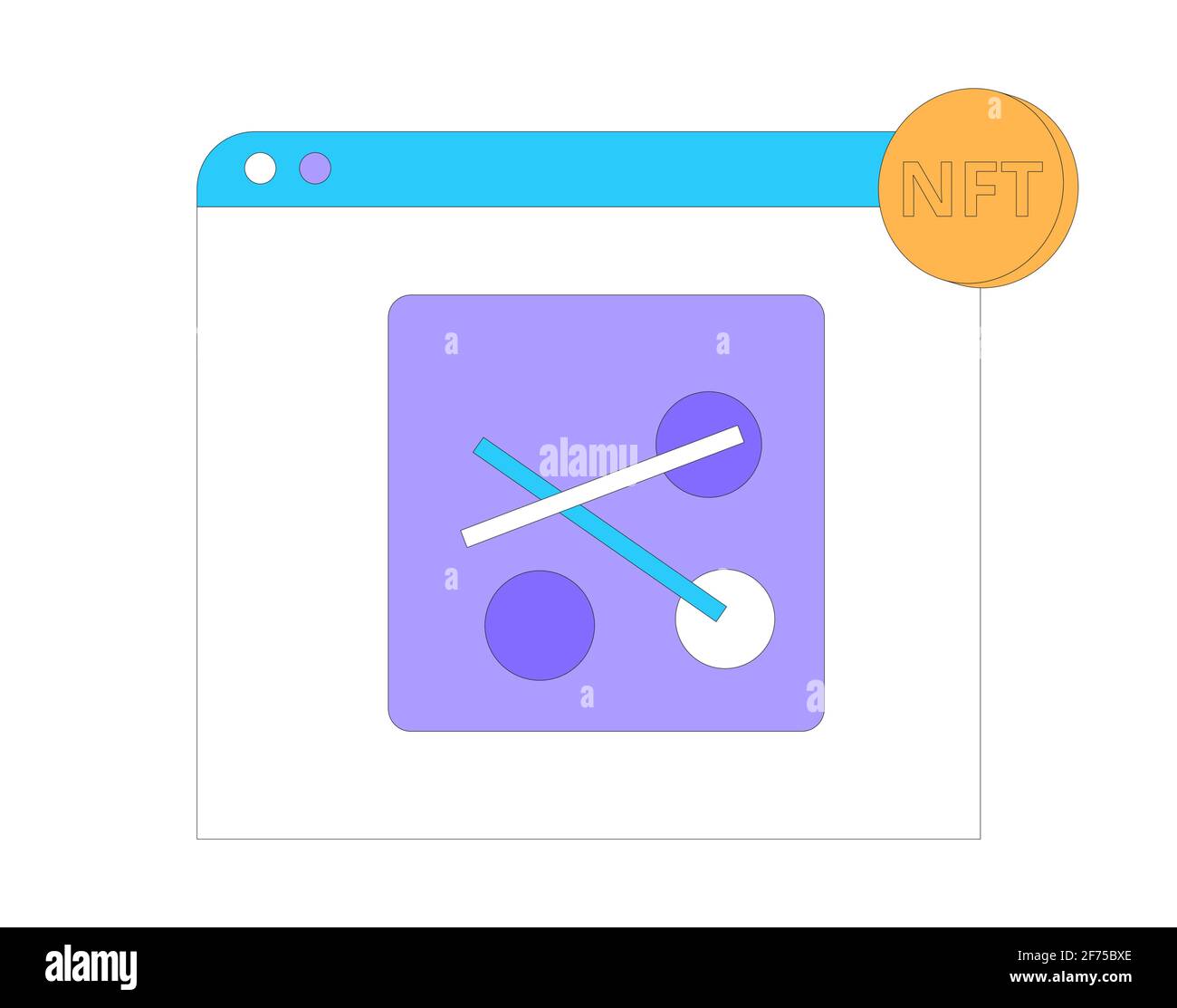NFT. Non Fungible Token. Crypto art. Vector color illustration Stock ...