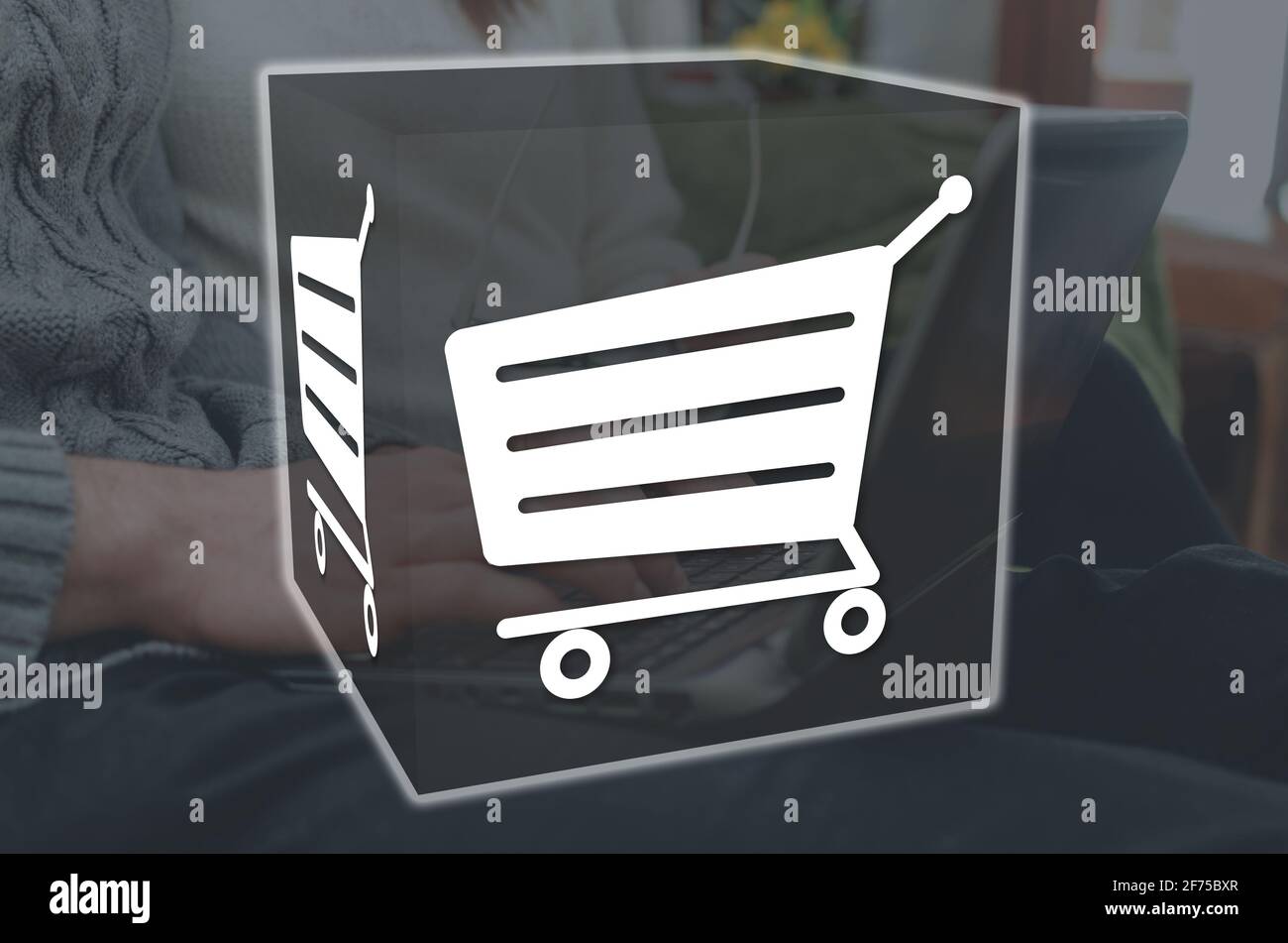 E-commerce concept illustrated by a picture on background Stock Photo ...