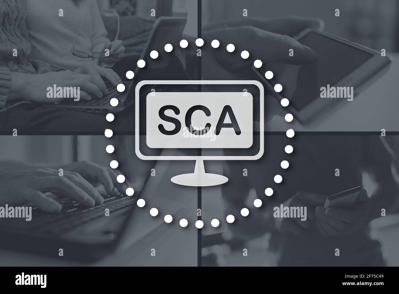 Sca concept illustrated by pictures on background Stock Photo - Alamy