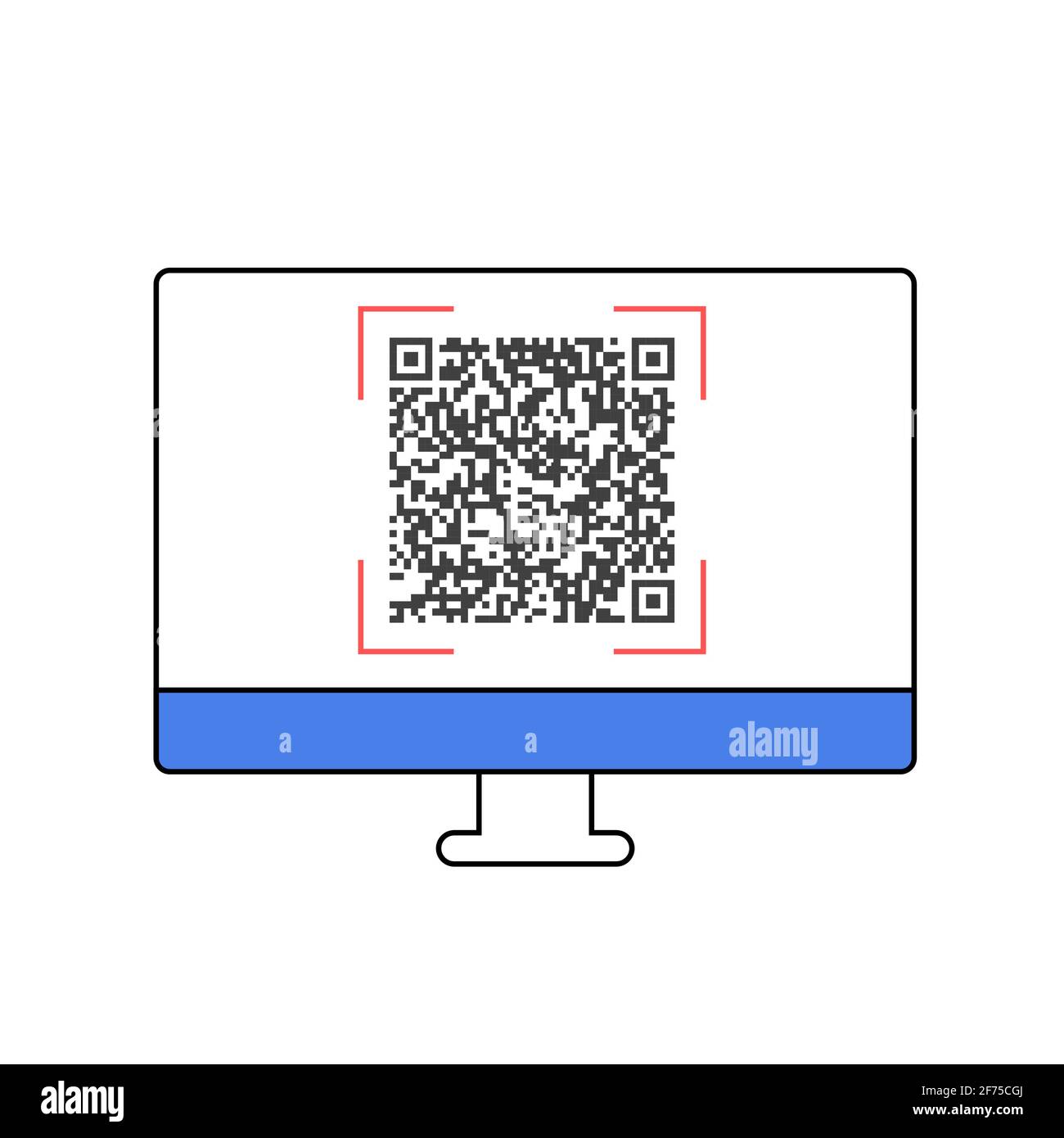 Business icons and techniques - QR Codes on desktop PC Stock Vector ...