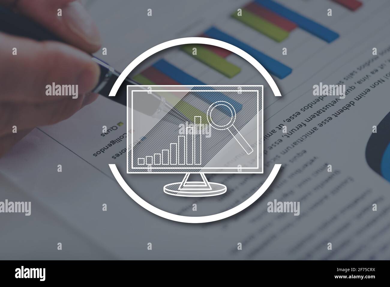 Business analysis concept illustrated by a picture on background Stock ...