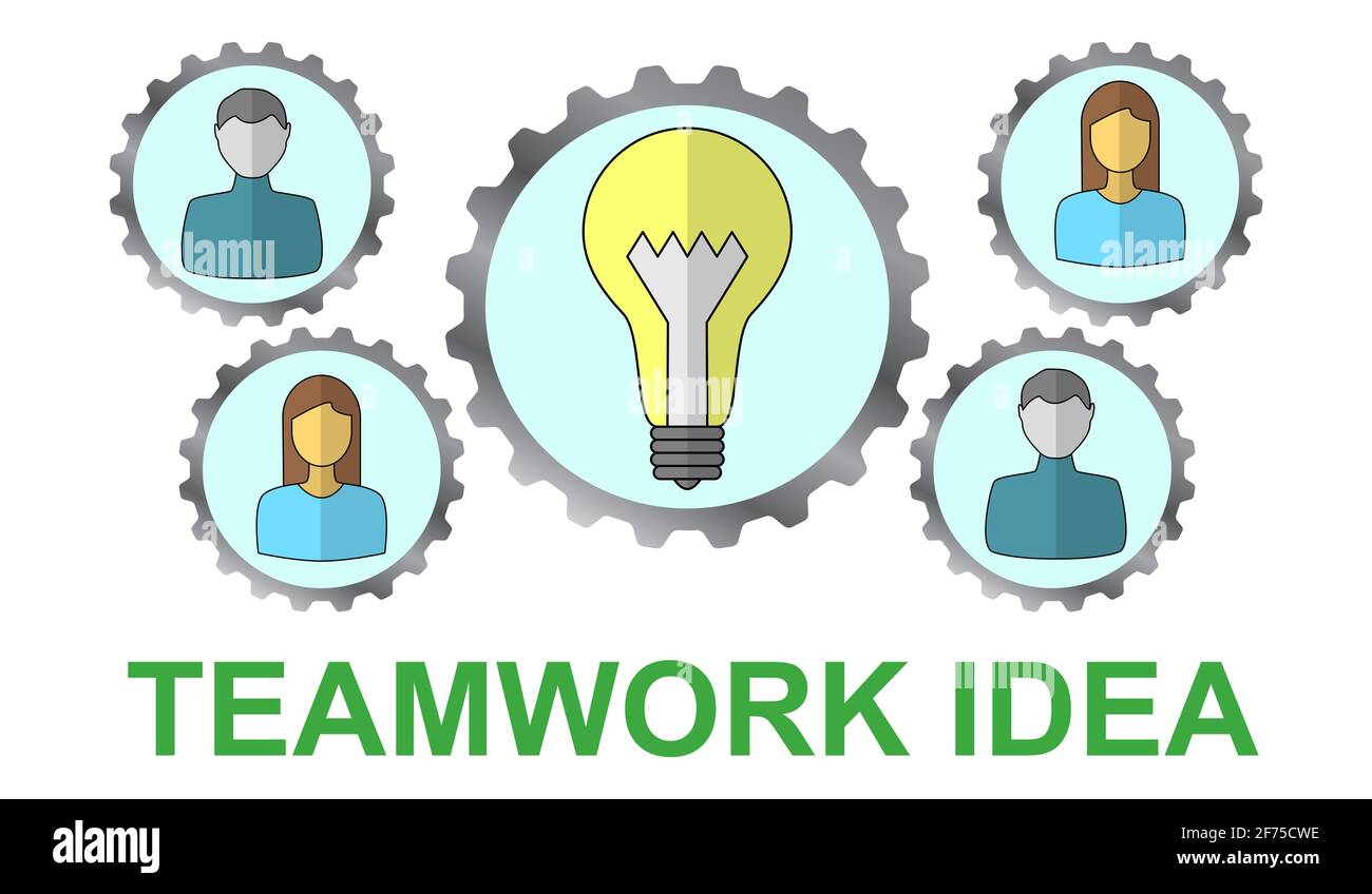 Illustration of a teamwork idea concept Stock Photo - Alamy