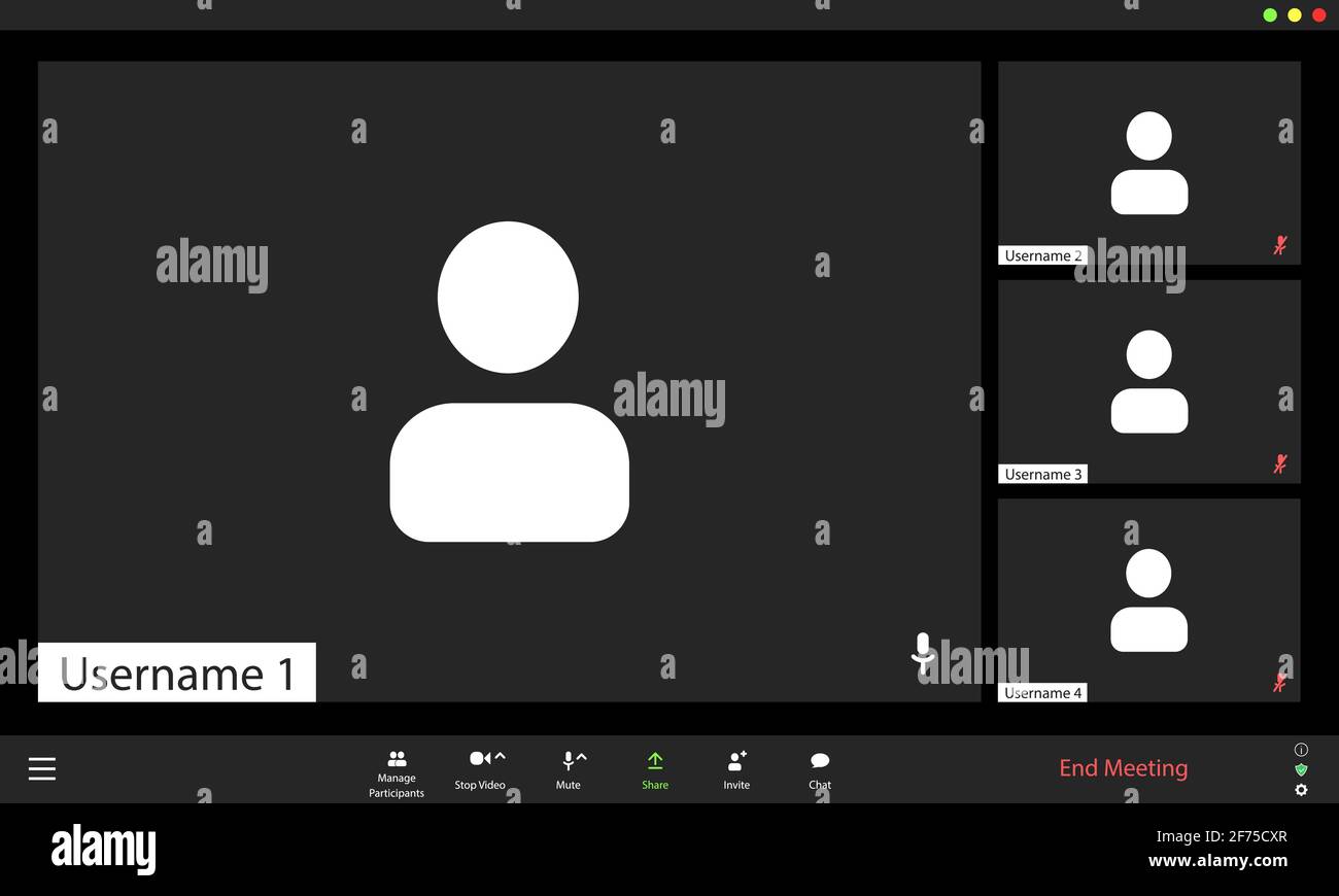 Video conference user interface, video conference calls window overlay ...