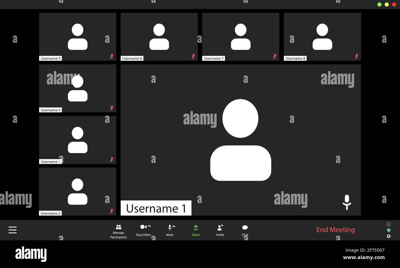 Video conference user interface, video conference calls window overlay ...