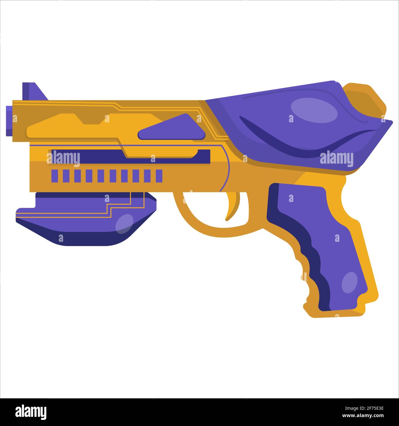 Vector clip art blaster. concept illustration of alien weapons. Energy ...