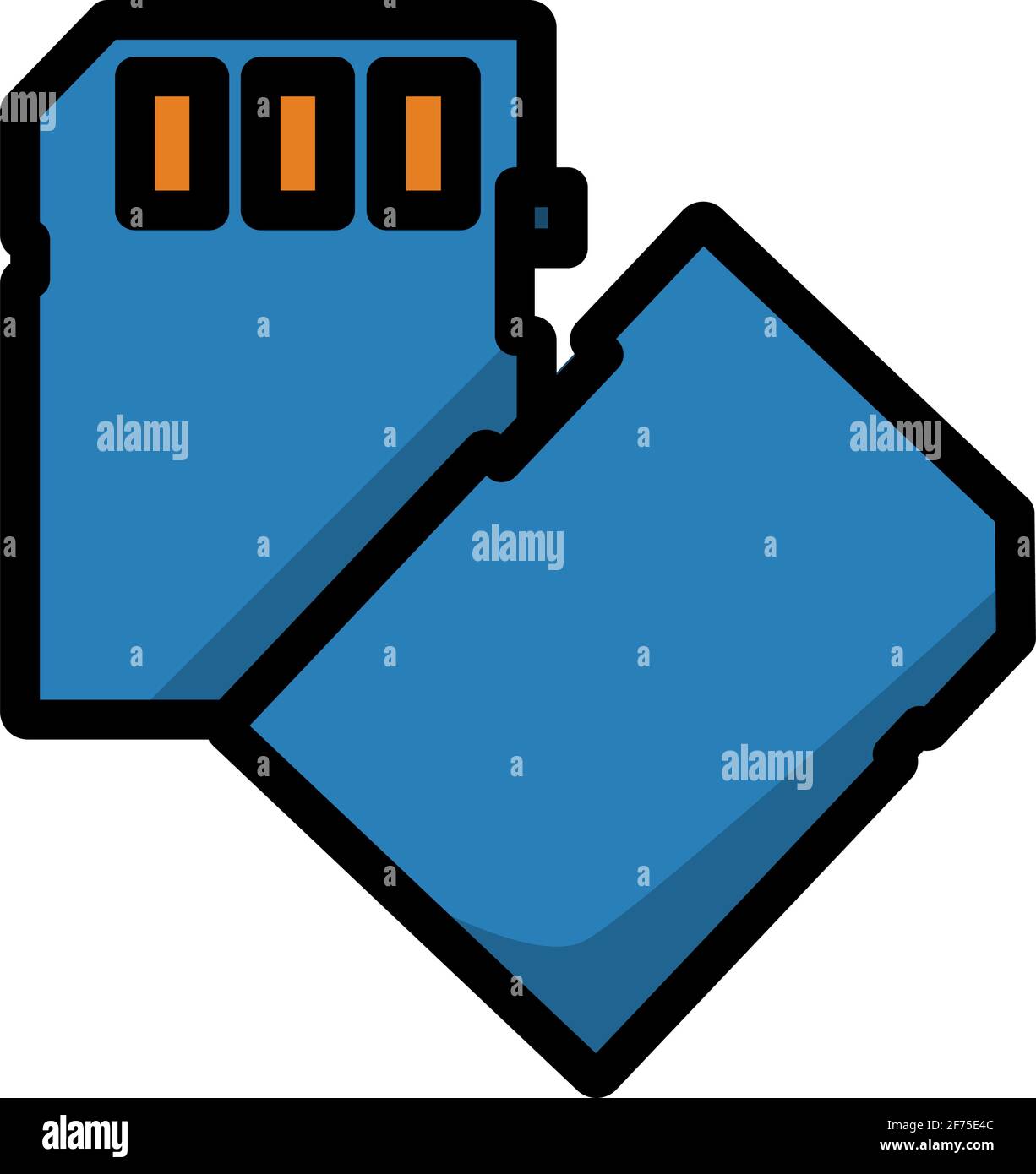 Memory Card Icon. Editable Bold Outline With Color Fill Design. Vector ...