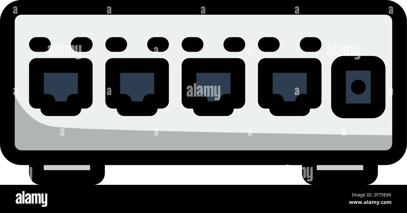 Ethernet Switch Icon. Editable Bold Outline With Color Fill Design ...