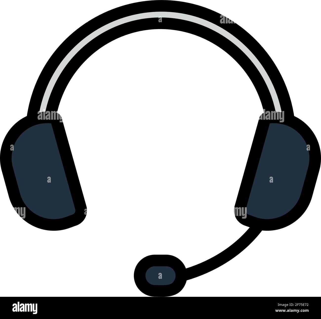 Headset Icon. Editable Bold Outline With Color Fill Design. Vector ...