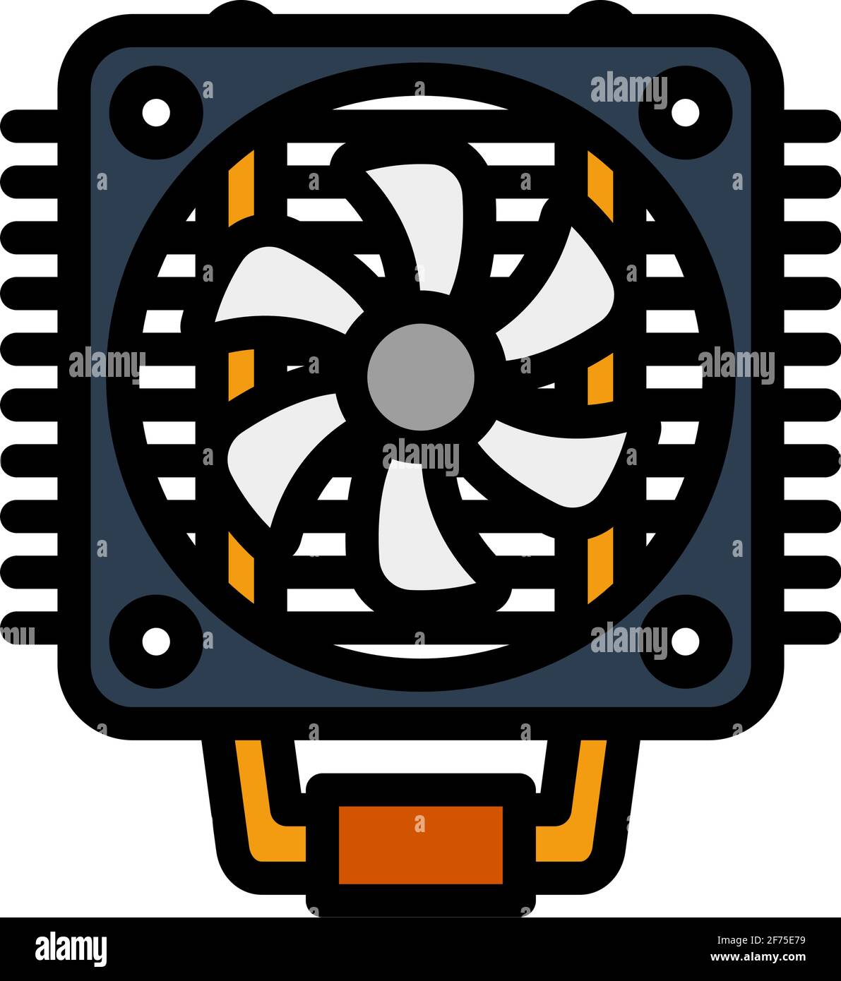 CPU Fan Icon. Editable Bold Outline With Color Fill Design. Vector ...