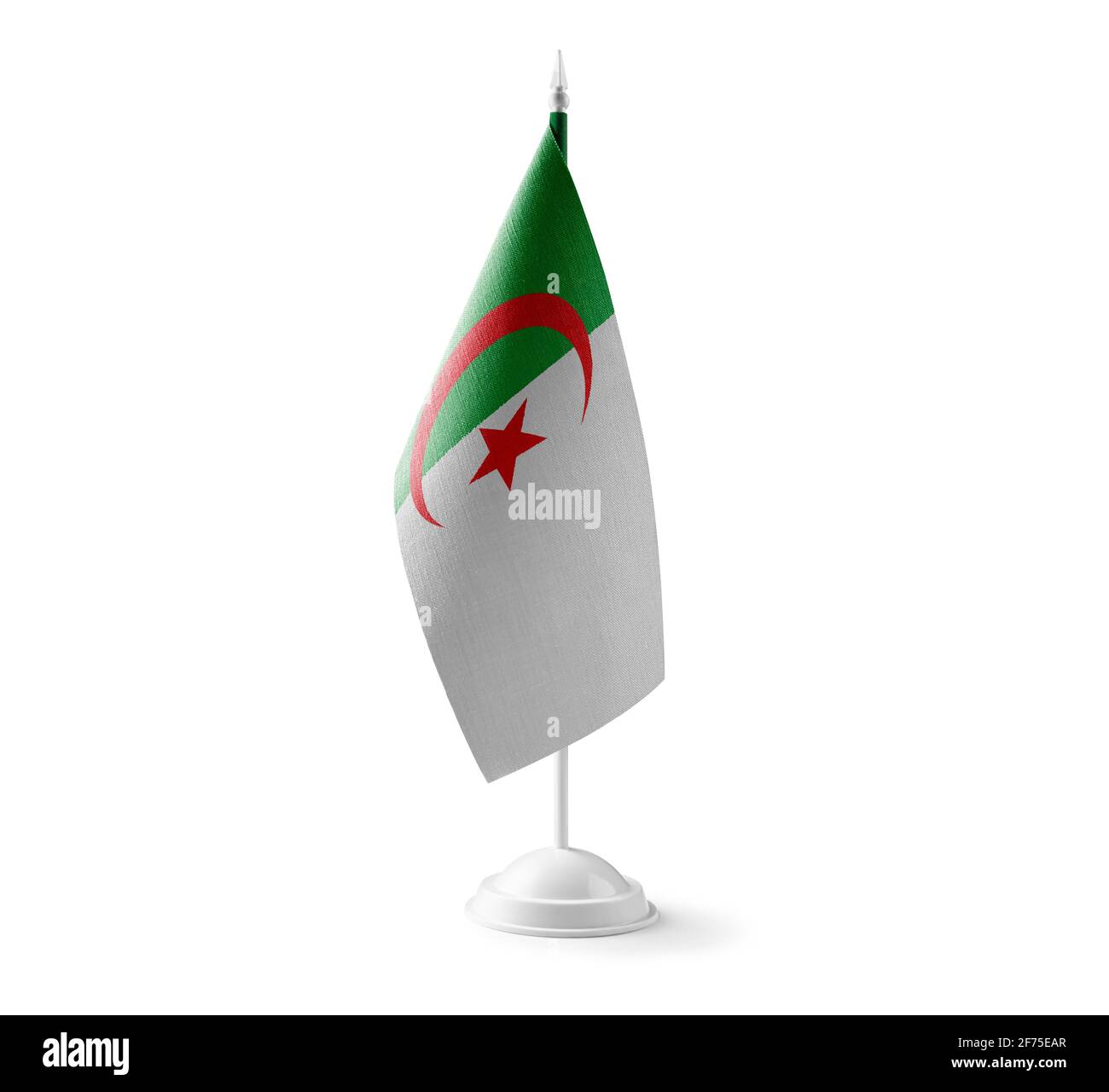 Small national flag of the Algeria on a white background Stock Photo ...