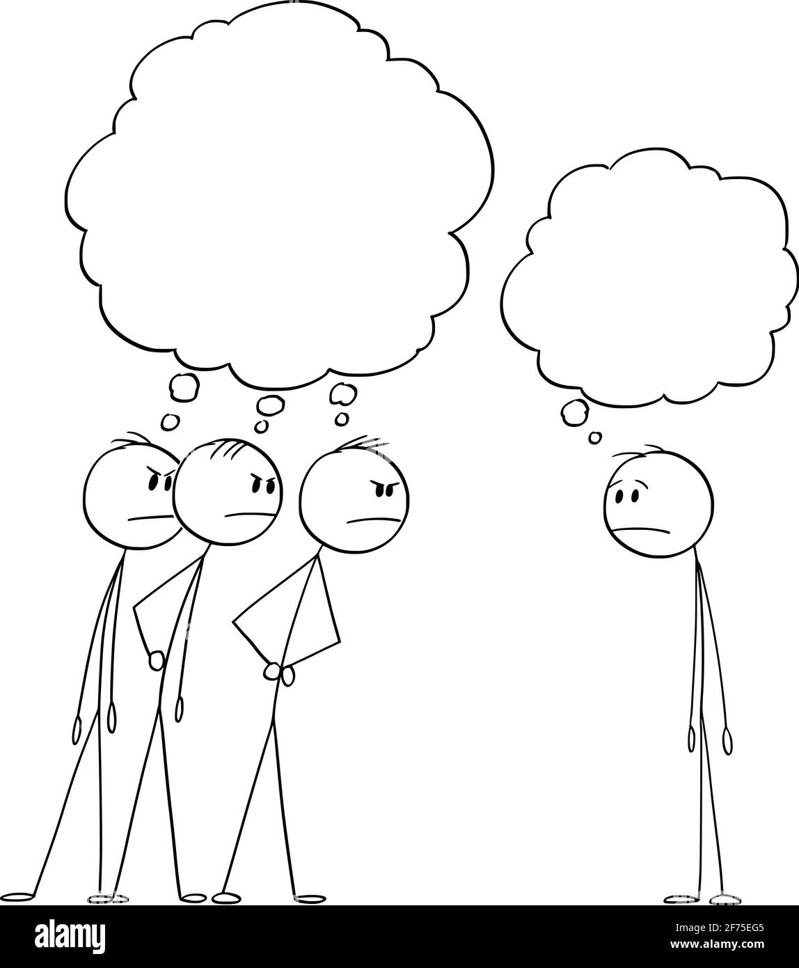 Person thinking with thought bubbles Black and White Stock Photos ...