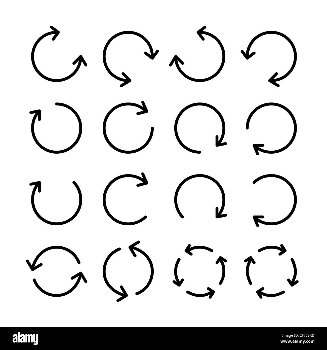 Refresh and rewind arrow icons set. Pixel perfect Stock Vector Image ...