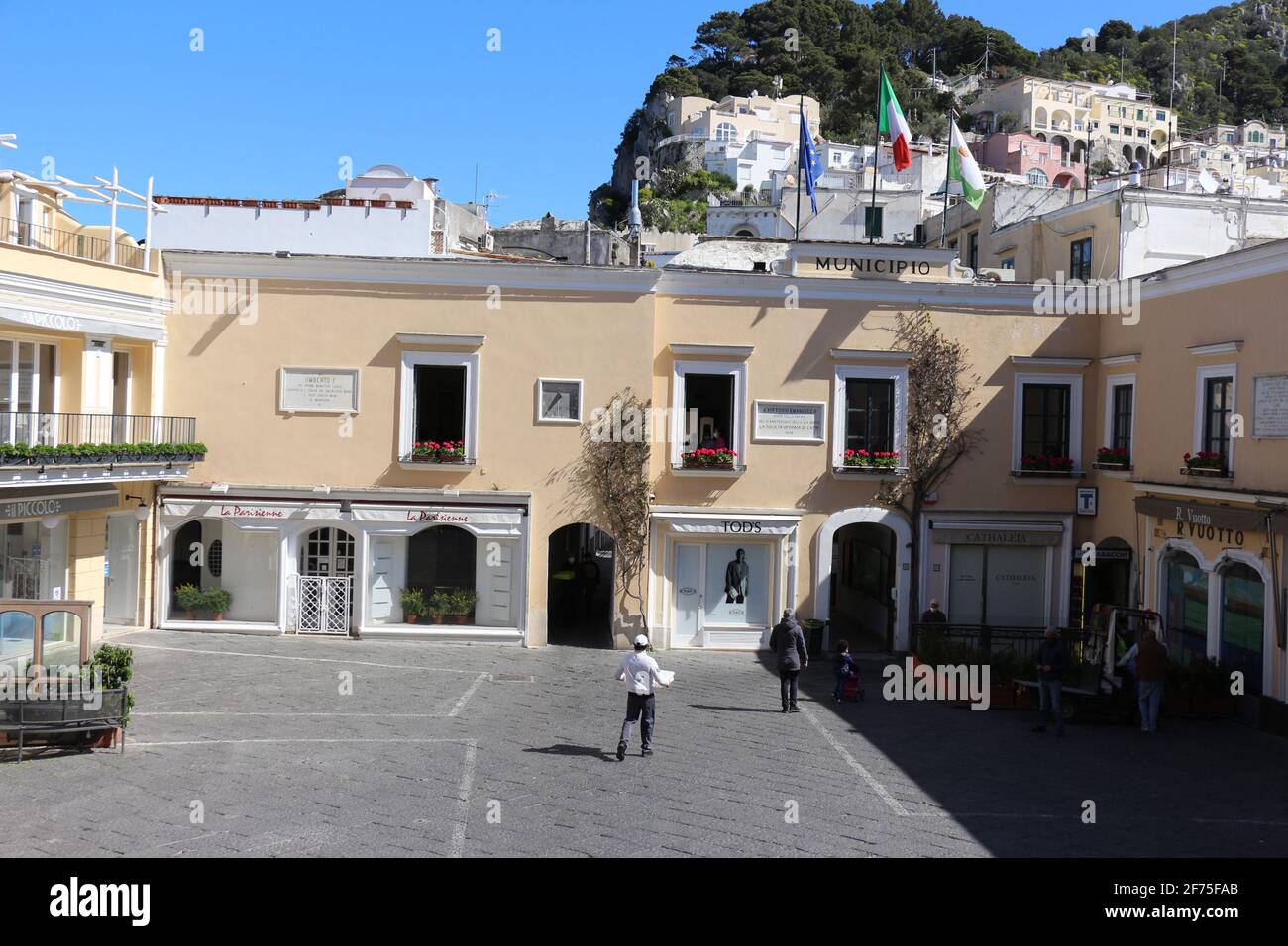 The main square of Capri during the Covid-19 pandemic Stock Photo - Alamy