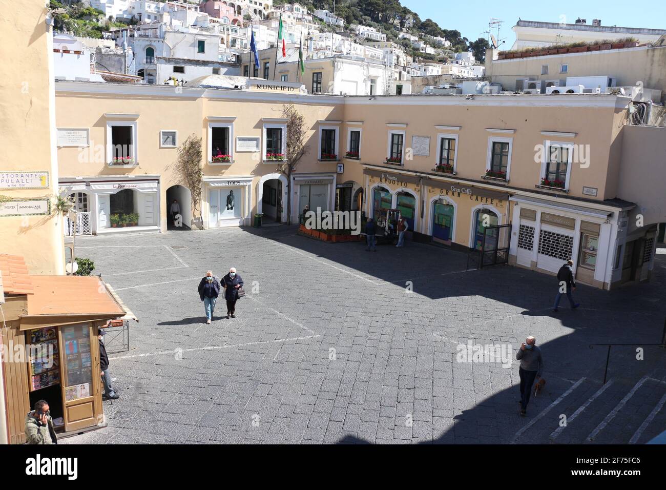 The main square of Capri during the Covid-19 pandemic Stock Photo - Alamy