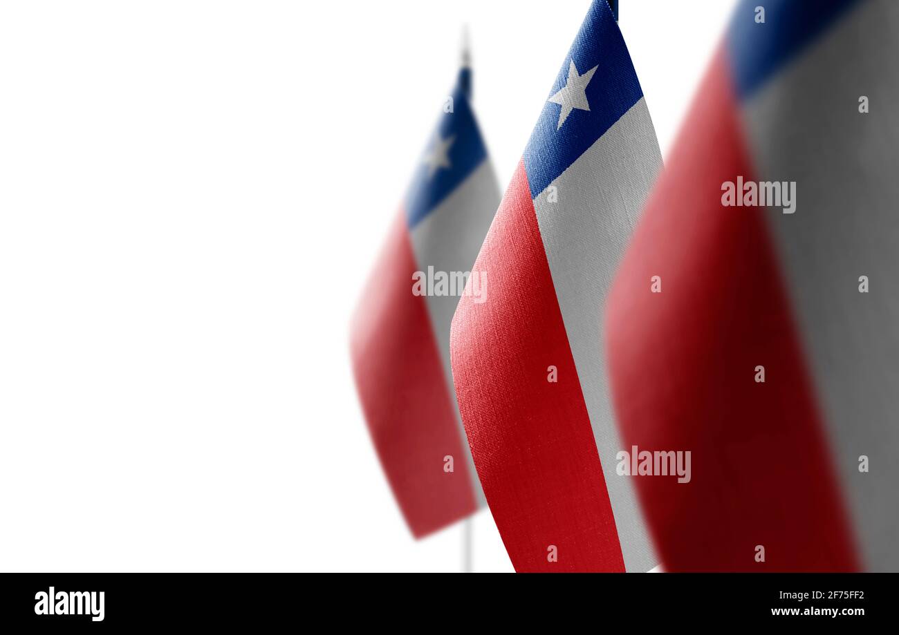 Small national flags of the Chile on a white background Stock Photo - Alamy