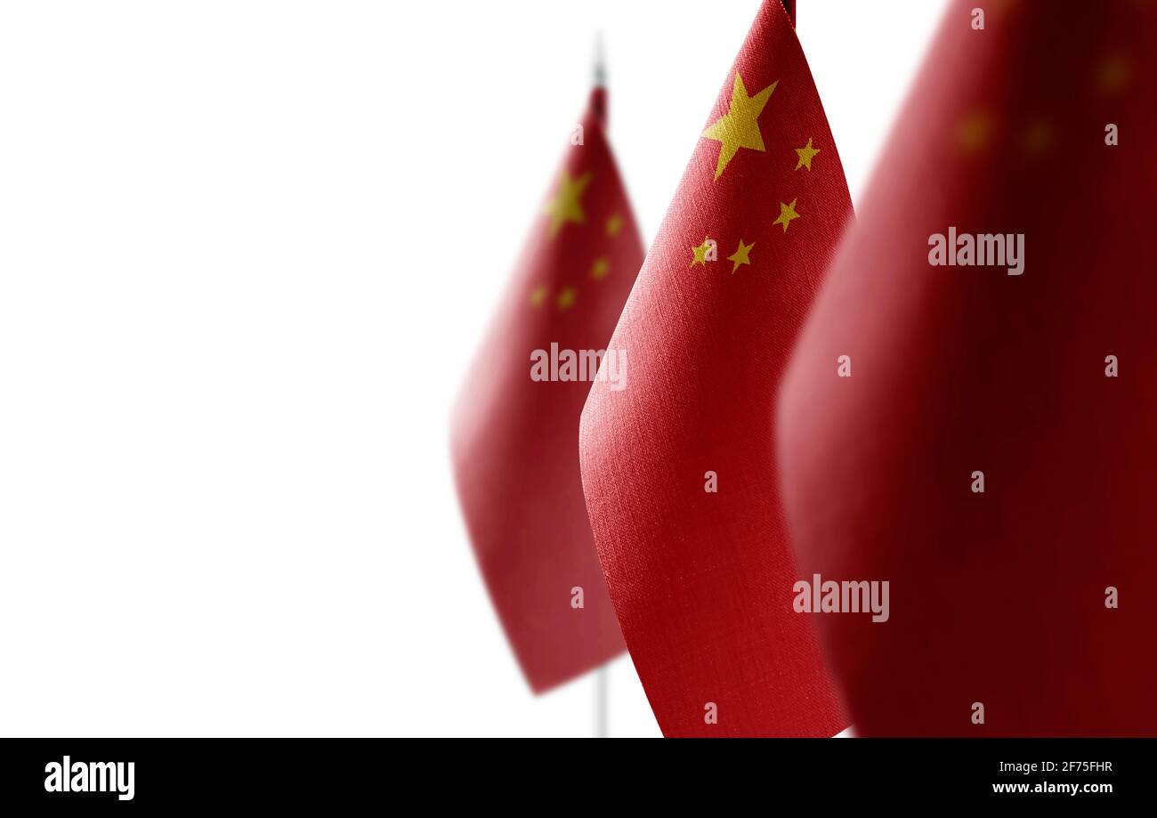 Small national flags of the China on a white background Stock Photo - Alamy