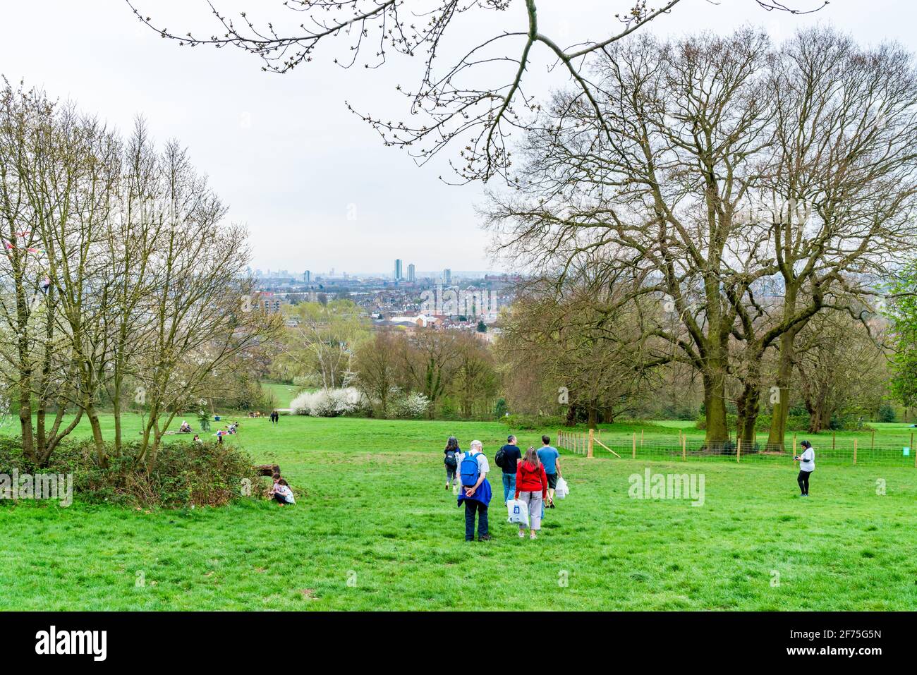 LONDON, UK - MARCH 31 2021:View of London skyline from Alexandra Palace ...