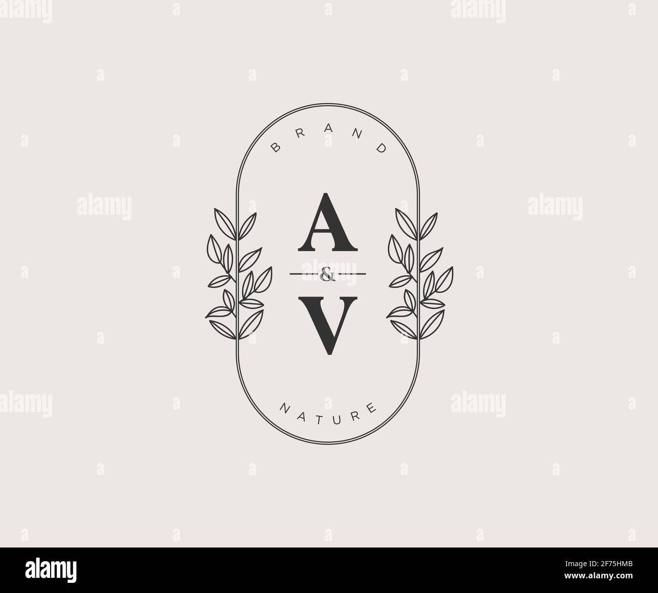 AV letters Beautiful floral feminine editable premade monoline logo ...