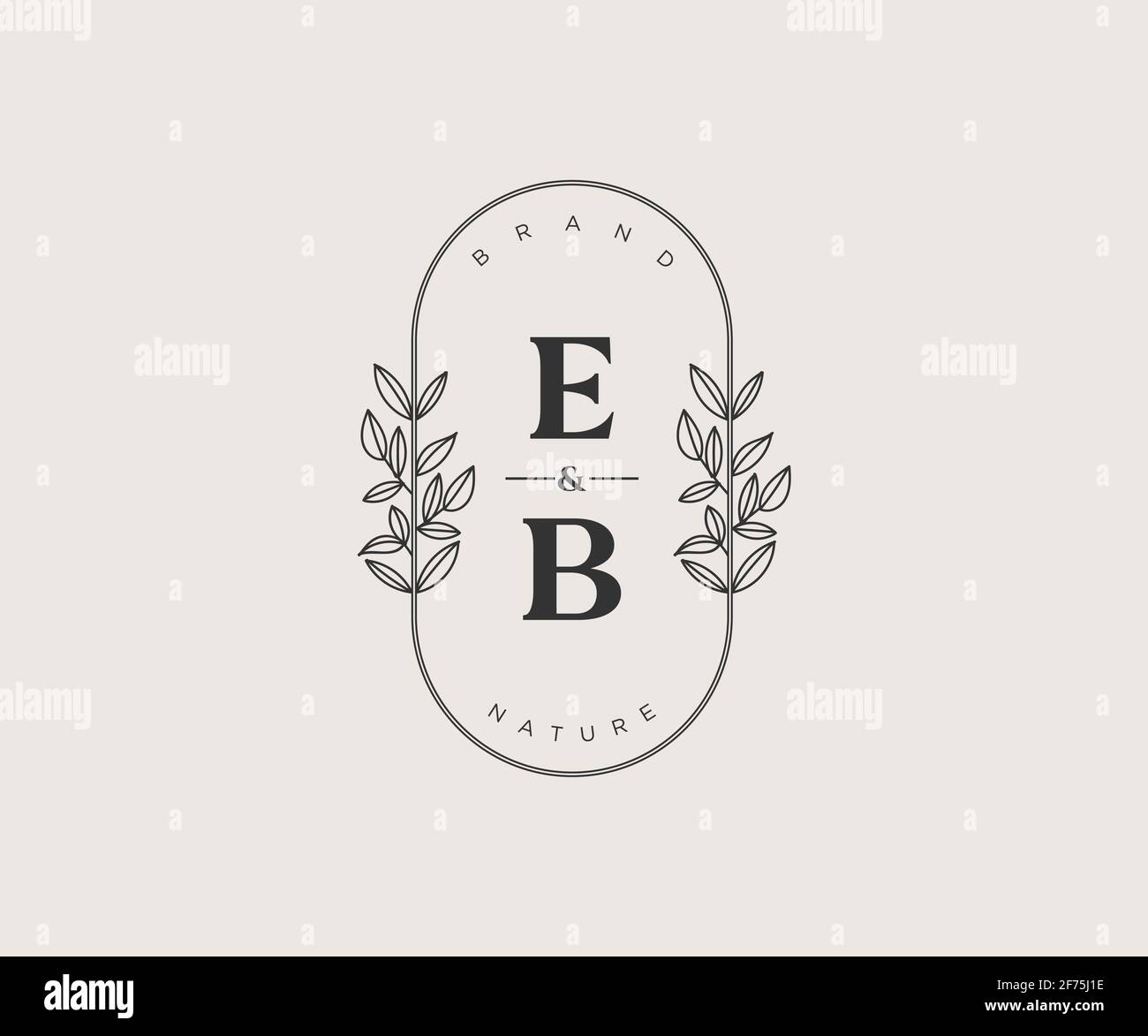 EB letters Beautiful floral feminine editable premade monoline logo ...