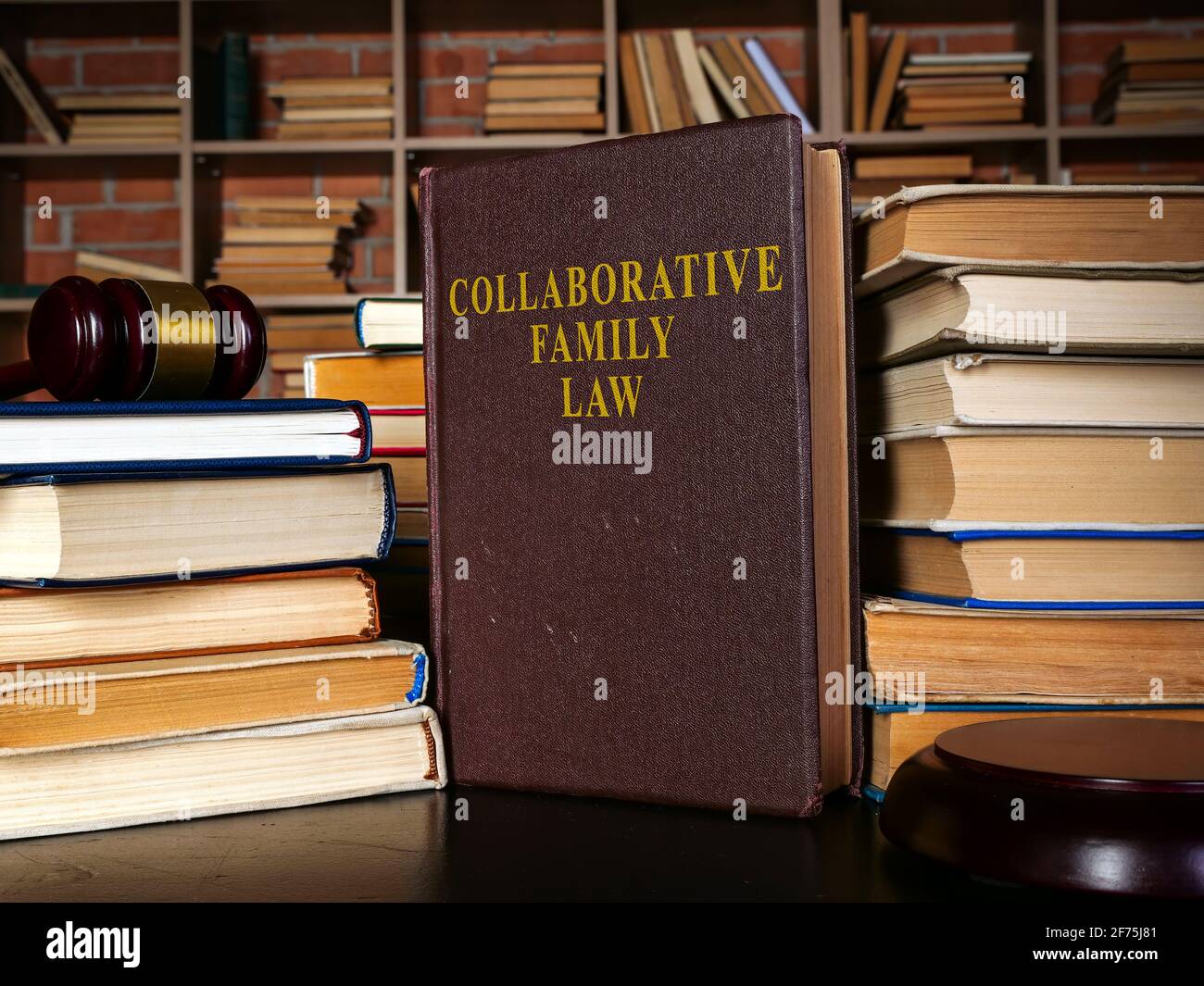 Collaborative family law brown book and stack of documents Stock Photo ...